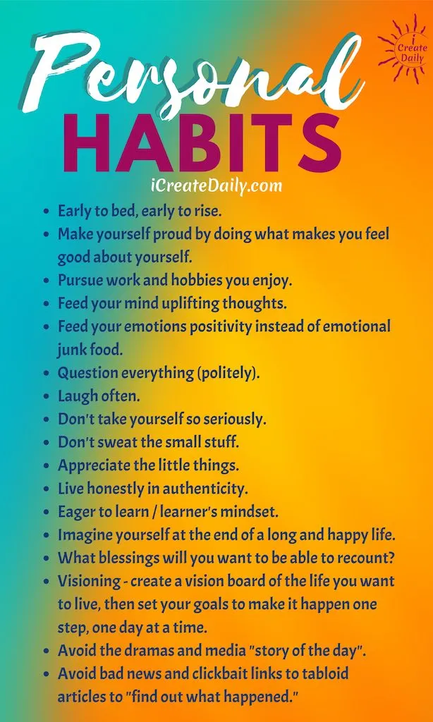 100 Good Habits List For A Happy Life ICreateDaily